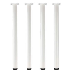 qlly 30 inch adjustable tall metal desk legs, office table furniture leg set, set of 4 (30 inch, white)