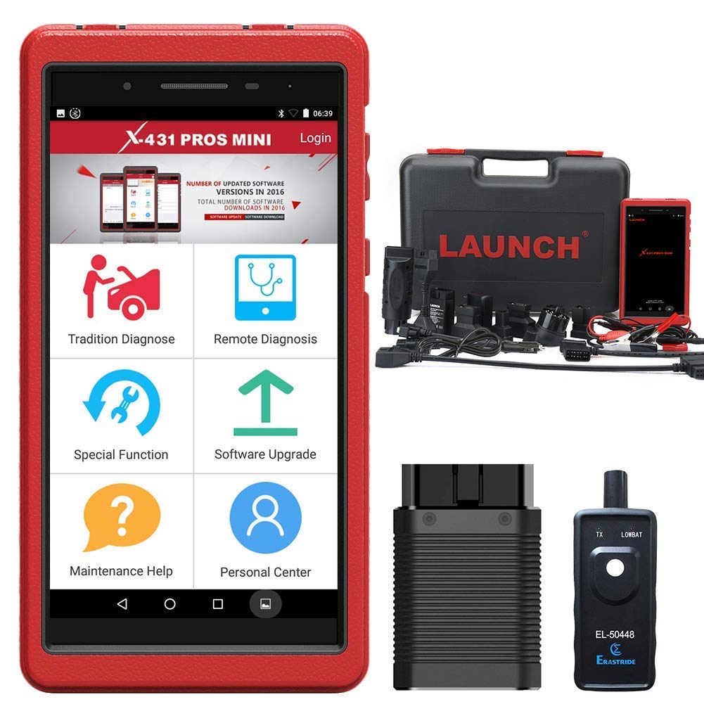 LAUNCH X431 Pros Mini (Same Functions as X431 V+) ECU Coding Diagnostic Scanner Bi-Directional Scanner, FCA SGW, 35 Reset Service Automotive Diagnostic Scan Tool, All System with Bluetooth