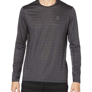 Salomon Men's XA Long Sleeve Tee, Black/Heather, Medium