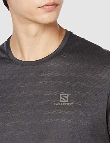 Salomon Men's XA Long Sleeve Tee, Black/Heather, Medium