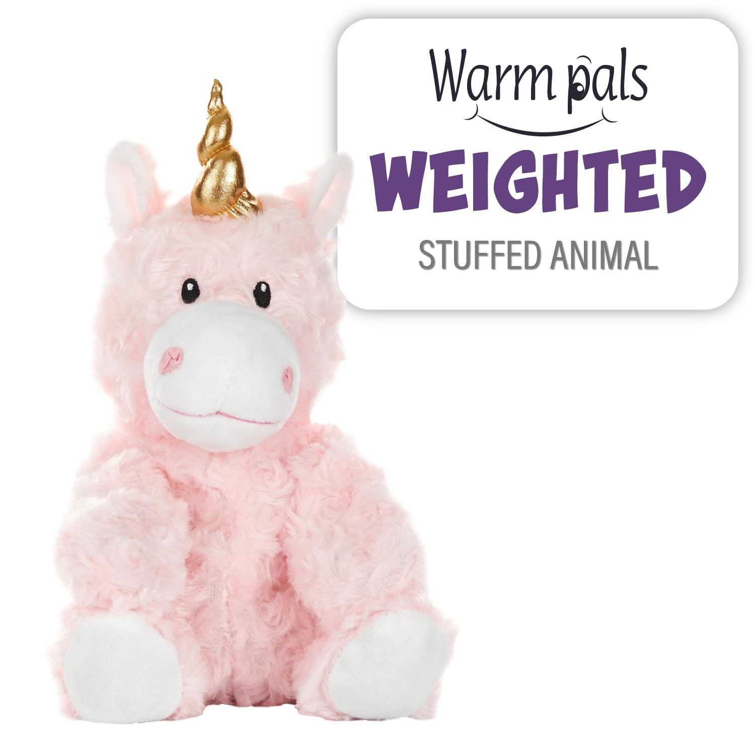 Warm Pals - Princess Pink Unicorn - 1.5lbs - Cozy Microwavable Lavender Scented Plush Toys - Heated Stuffed Animal - Heatable Coolable Bedtime Comfort Plushie