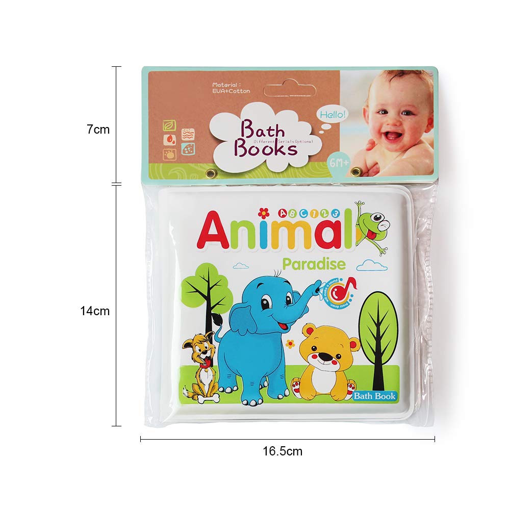 JUNSEE Baby Bath Books-3PCS,Bathtub Toys Floating Waterproof Educational Bath Toy Books for Toddlers-Animal Books,Count Books,Bird Books for Bath time