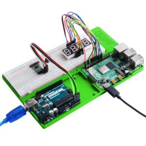 geeekpi abs holder breadboard holder for raspberry pi 4b, 5 in 1 base plate case for raspberry pi 4 model b,3b+,3b,2b,b+,zero,zero w(2) and arduino uno,arduino mega 2560 (green holder)