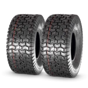 maxauto 15x6.00-6nhs lawn mower tires 15x6x6 lawn tractor tire 15x6-6 turf tires, 4 ply tubeless tire, 570 lbs capacity, set of 2