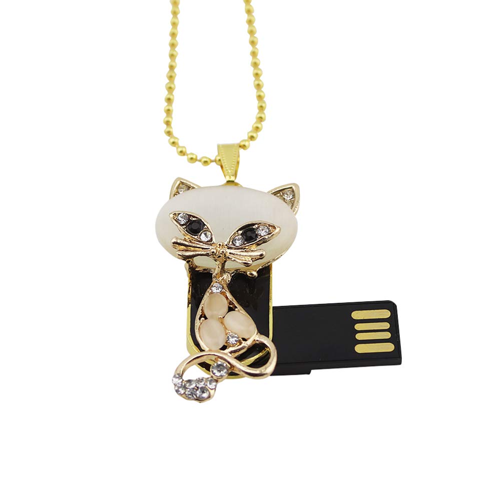 Novelty Animal Cat Shape 64GB USB 2.0 Flash Drive Diamond Crystal Memory Stick Pen Drive Flash Disk Thumb Drive