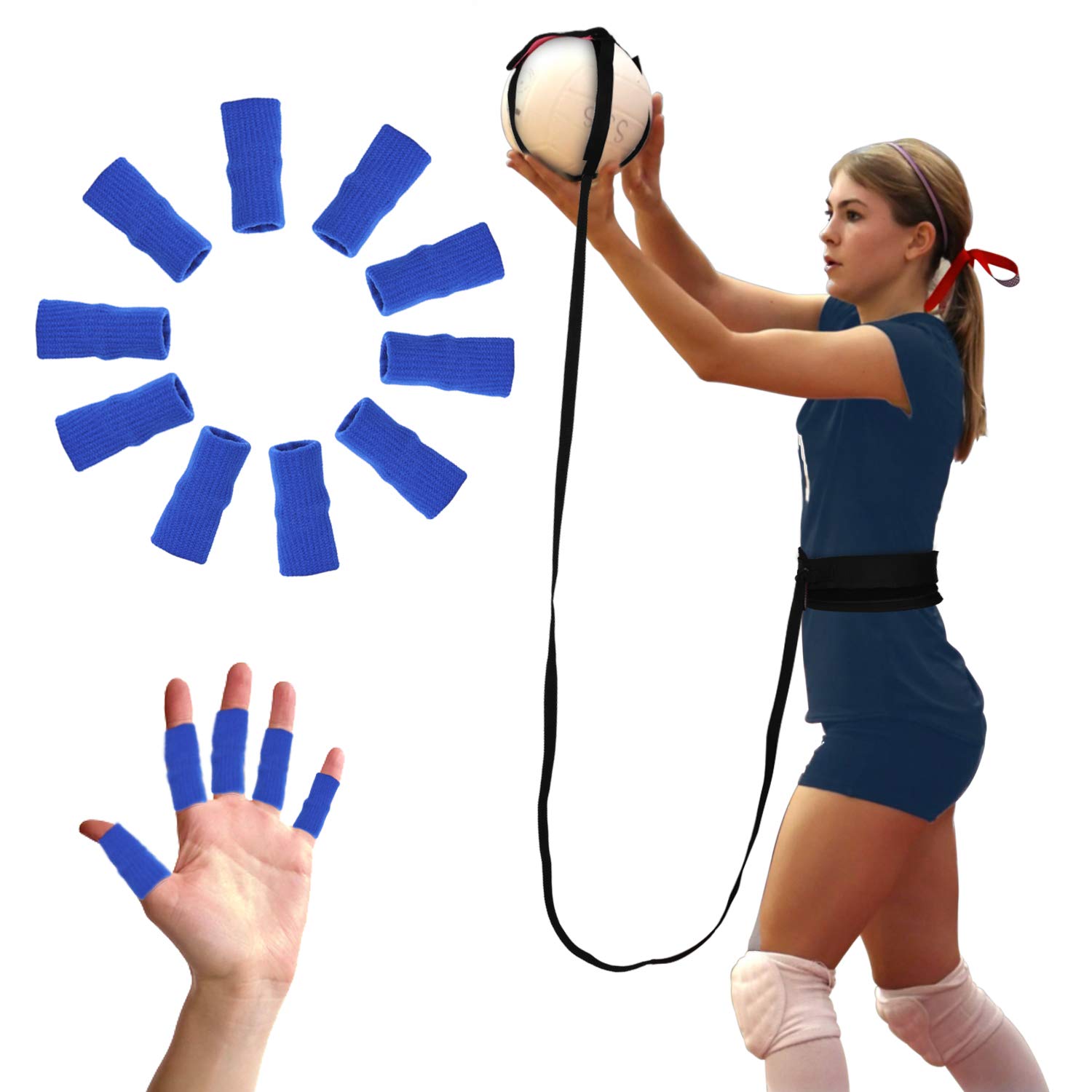 BFVV Volleyball Training Equipment Aid- Solo Practice for Serving and Arm Swings Trainer 10 Finger Protection Included Gifts for Daughter, Volleyball Players, Sister, Friend