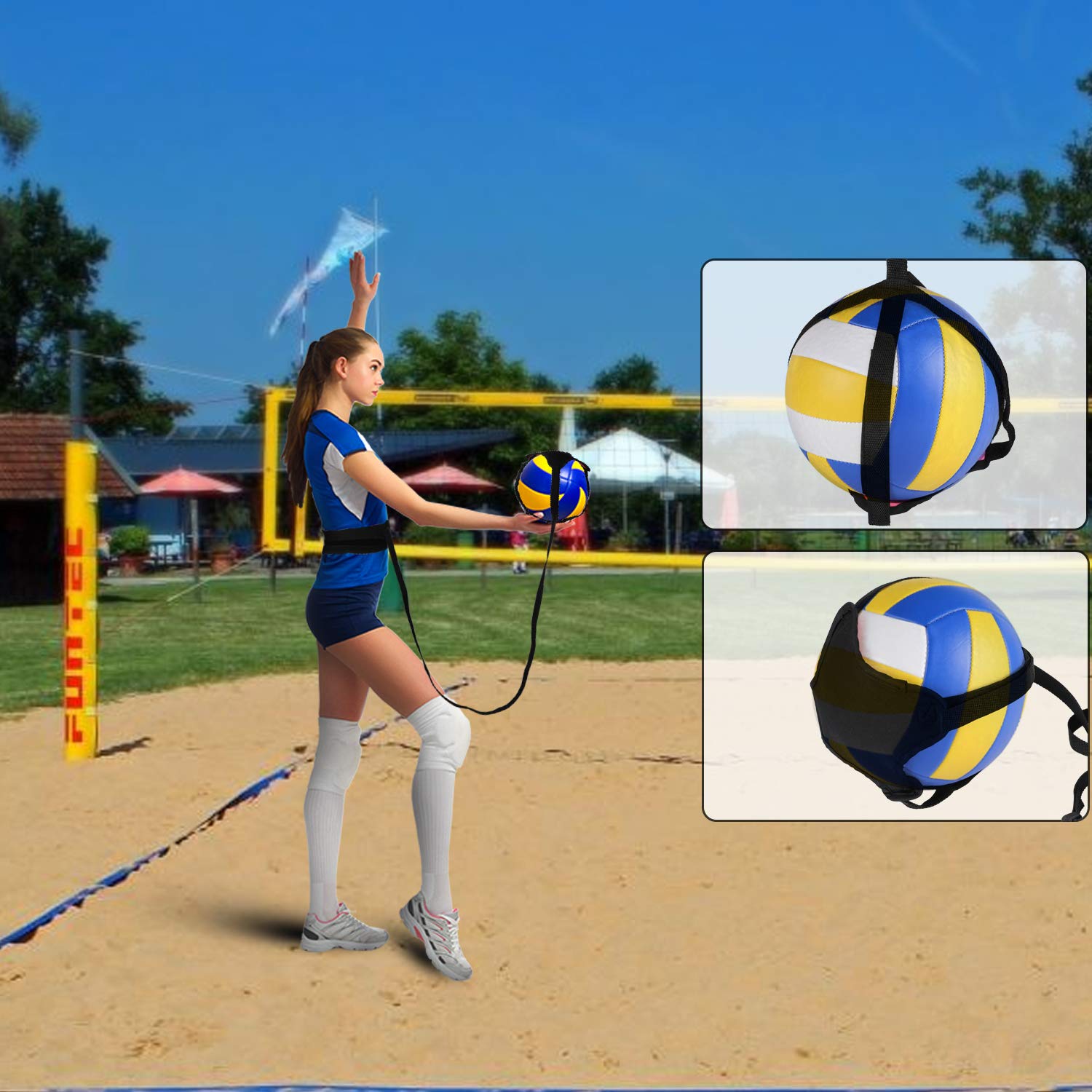 BFVV Volleyball Training Equipment Aid- Solo Practice for Serving and Arm Swings Trainer 10 Finger Protection Included Gifts for Daughter, Volleyball Players, Sister, Friend