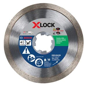 bosch dbx4543s 4-1/2 in. x-lock continuous rim diamond blade compatible with 7/8 in. arbor for application in ceramic tile, slate