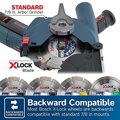 BOSCH DBX4543S 4-1/2 In. X-LOCK Continuous Rim Diamond Blade Compatible with 7/8 In. Arbor for Application in Ceramic Tile, Slate