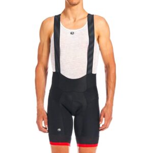 giordana men's fr-c cycling bib shorts, black/red, xl