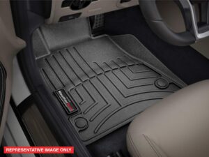 weathertech custom fit floorliners for silverado 1500 ltd, 2500hd/3500hd, 1500 sierra 1500, 1500 limited, 2500hd/3500hd, 1st row (oth) & 2nd row (449671v-449662v), black