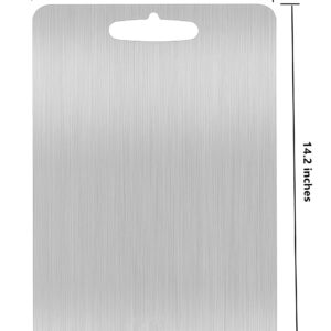 YEAVS Stainless Steel Cutting Board for Kitchen, Heavy Duty Chopping Board(Large,14.2"L x 9.8" W)