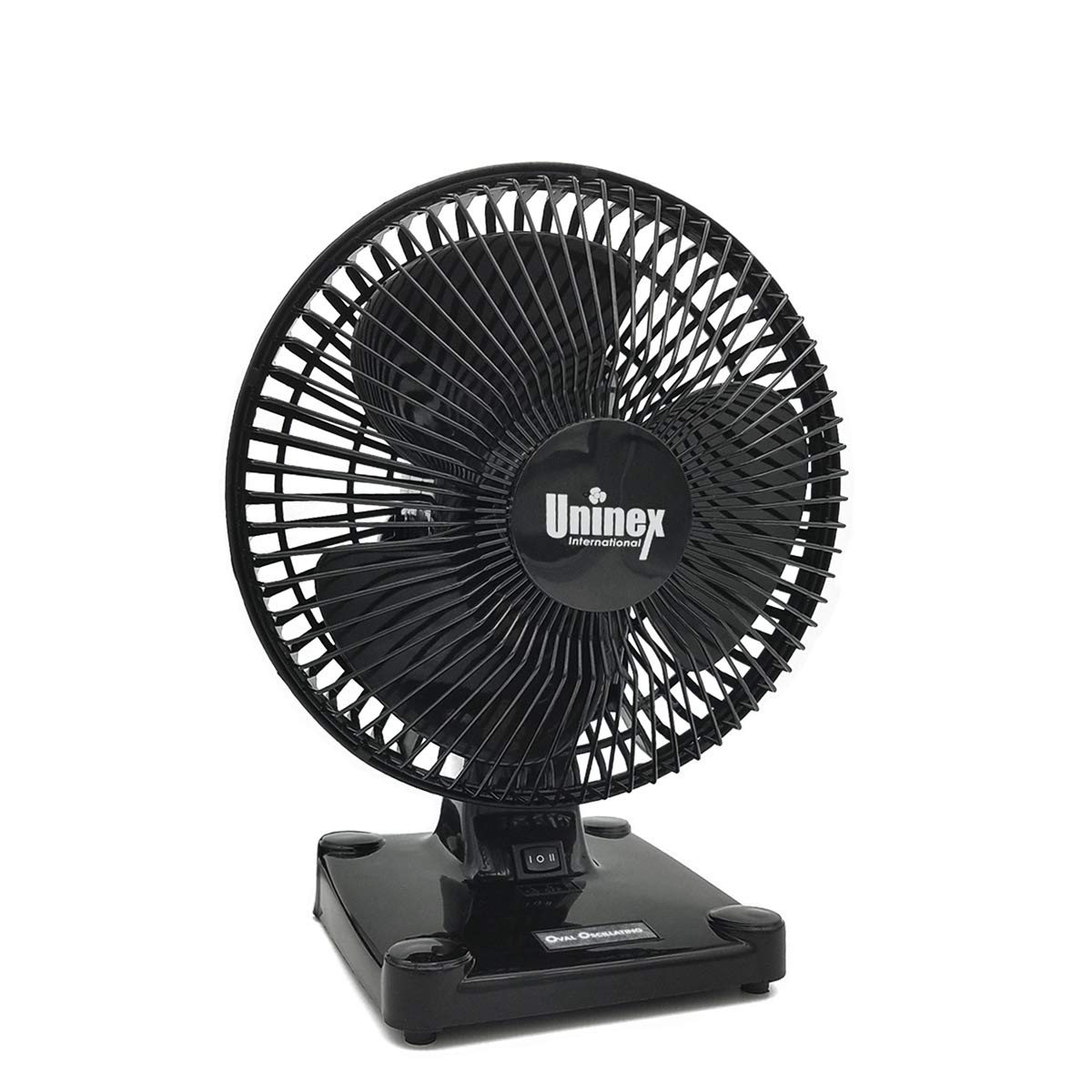 Uninex EK800BKFNSKU Patented Oval Oscillating Up and Down Table Fan, 2-Speed, Compact, ETL Listed, 8-Inch, Black