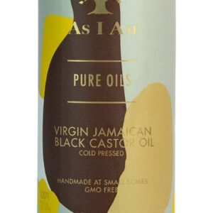 As I Am Virgin Jamaican Black Castor Oil 4oz - 100% Pure and Natural - Rich in Omega-9 Fatty Acids, Antioxidants - Cold Pressed, Unrefined - Extracted from Roasted Castor Seeds