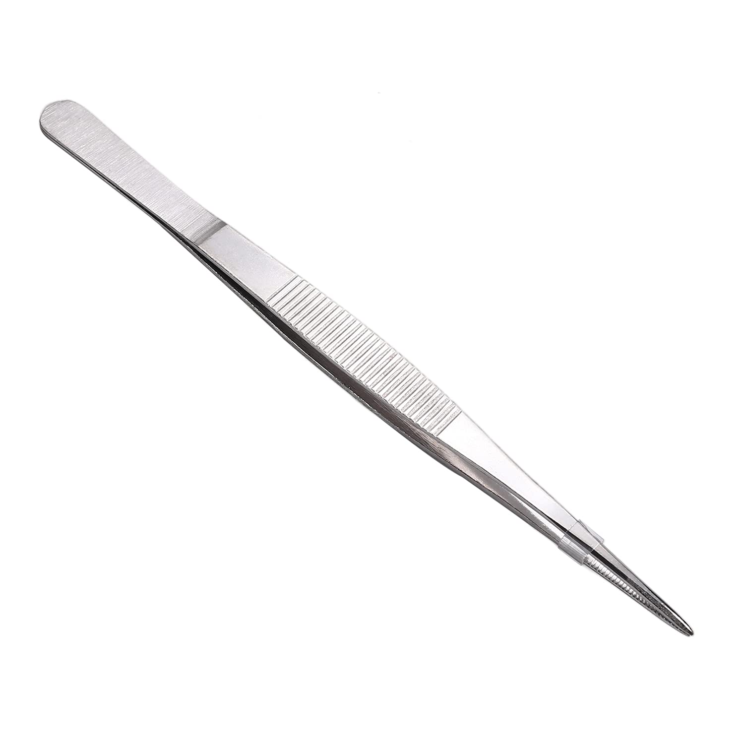 Utoolmart 1Pcs 200mm Lenght Stainless Steel Straight Pointed Tweezers with Serrated Tip