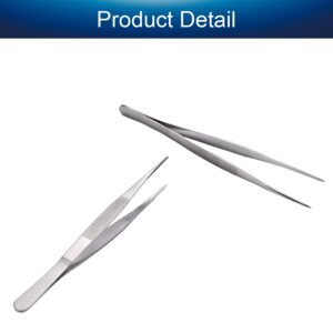 Utoolmart 1Pcs 200mm Lenght Stainless Steel Straight Pointed Tweezers with Serrated Tip