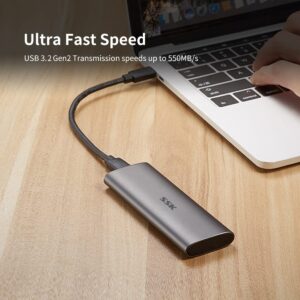 SSK 1TB Portable External SSD,USB3.2 Gen2（6Gbps） Ultra Speed External Solid State Drive USB-C Mini External SSD with 550MB/s Data Transfer for Laptop, Typc C Phones and More