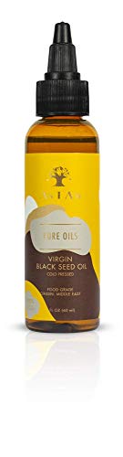 As I Am Pure Oils Virgin Black Seed Oil - 2 ounce - Cold Pressed Anti-Oxidant - 100% Pure Unrefined Nigella Sativa Seed Oil - Rich in Omega-6 and Omega-9 Fatty Acids - Enriched with Phytosterols