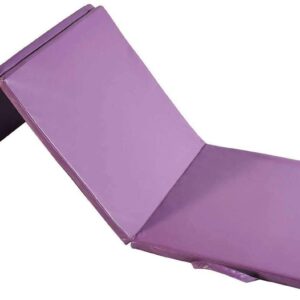 HI-MAT Thick Folding Exercise Mat With Carrying Handles for Exercise, Gymnastics and Home Gym Protective Flooring (purple)