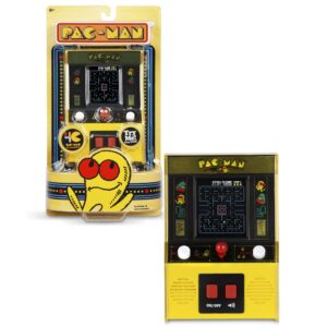 basic fun arcade classics - pac-man color lcd retro mini arcade game, 2 players, yellow