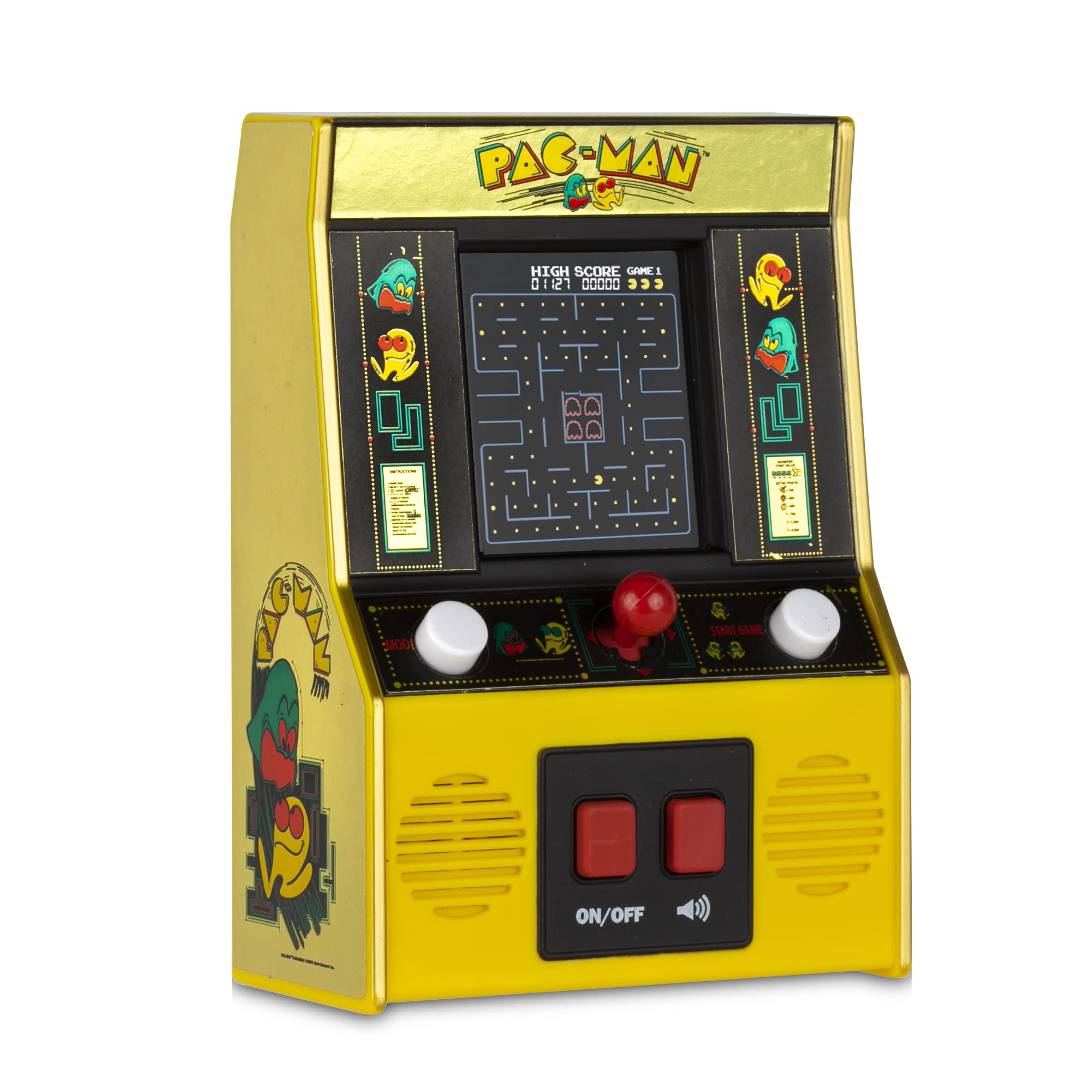 Basic Fun Arcade Classics - Pac-Man Color LCD Retro Mini Arcade Game, 2 Players, Yellow