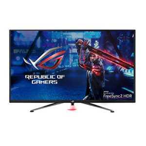 asus rog strix xg438q 43” large gaming monitor with 4k 120hz freesync 2 hdr 600 90% dci-p3 aura sync 10w speaker non-glare eye care with hdmi 2.0 dp 1.4 remote control, black