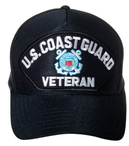 united states coast guard veteran emblem patch hat navy blue baseball cap