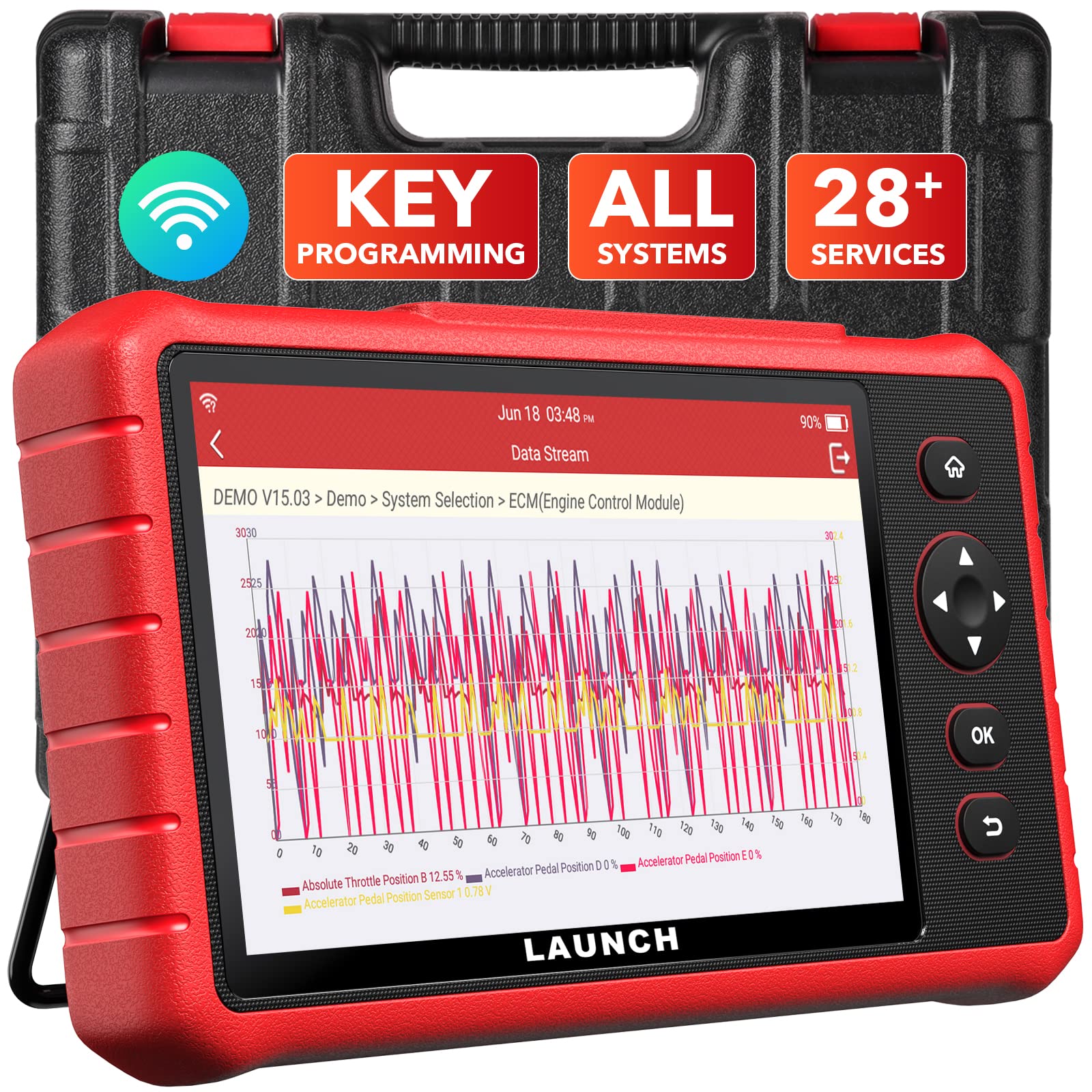 LAUNCH Scanner CRP909X Elite OBD2 Scanner Diagnostic Tool, 2022 Newest, 2-Year Updates ($200 Value), 28+ Services, All Systems Diagnostics, Key Programming, ABS Bleed, Power Balance, Injector Coding