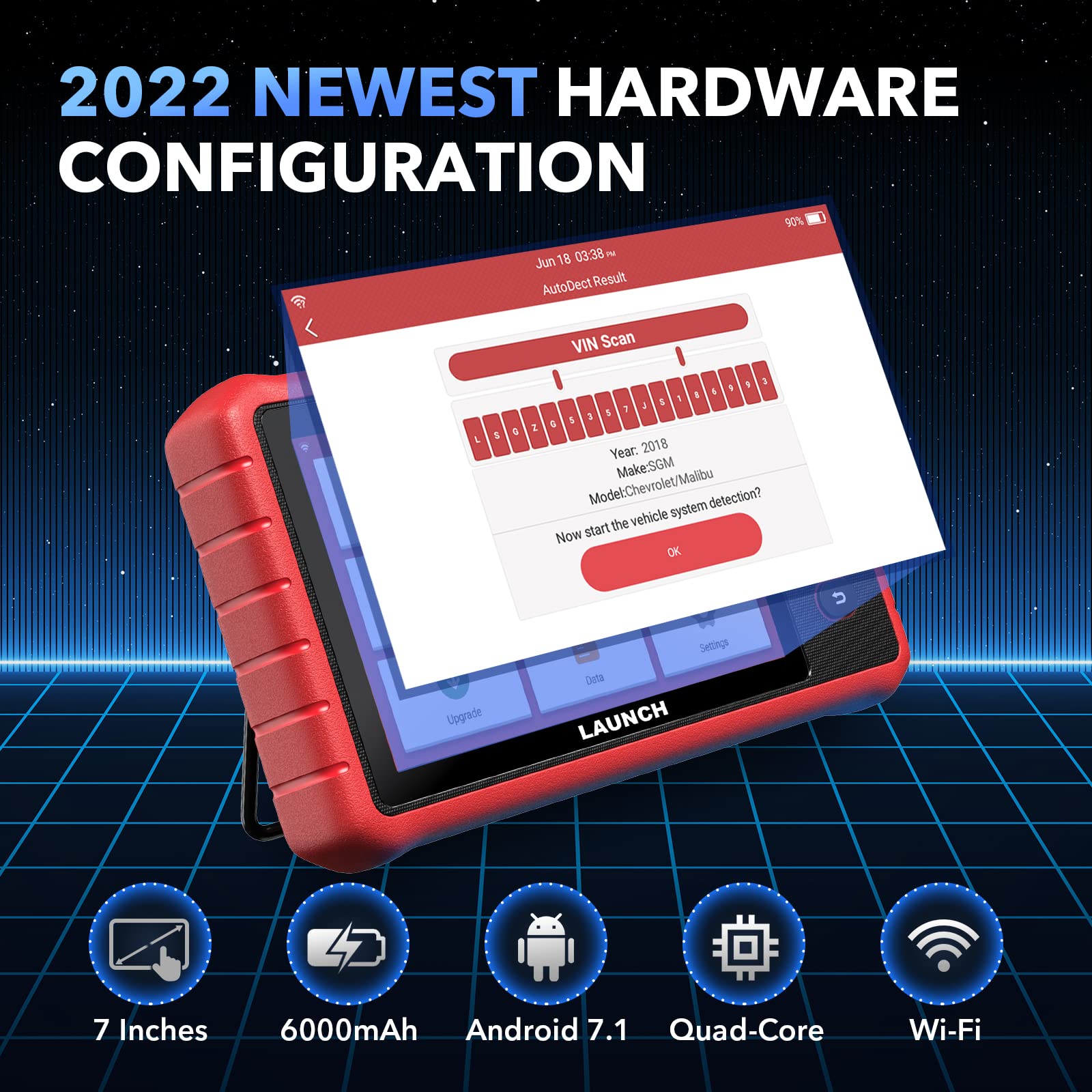 LAUNCH Scanner CRP909X Elite OBD2 Scanner Diagnostic Tool, 2022 Newest, 2-Year Updates ($200 Value), 28+ Services, All Systems Diagnostics, Key Programming, ABS Bleed, Power Balance, Injector Coding