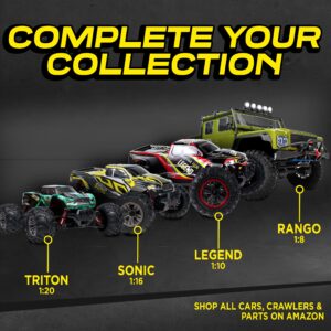 LAEGENDARY Remote Control Car, Hobby Grade RC Car 1:16 Scale Brushless Motor with Two Batteries, 4x4 Off-Road Waterproof RC Truck, Fast RC Cars for Adults, RC Cars, Remote Control Truck