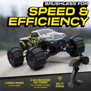 LAEGENDARY Remote Control Car, Hobby Grade RC Car 1:16 Scale Brushless Motor with Two Batteries, 4x4 Off-Road Waterproof RC Truck, Fast RC Cars for Adults, RC Cars, Remote Control Truck