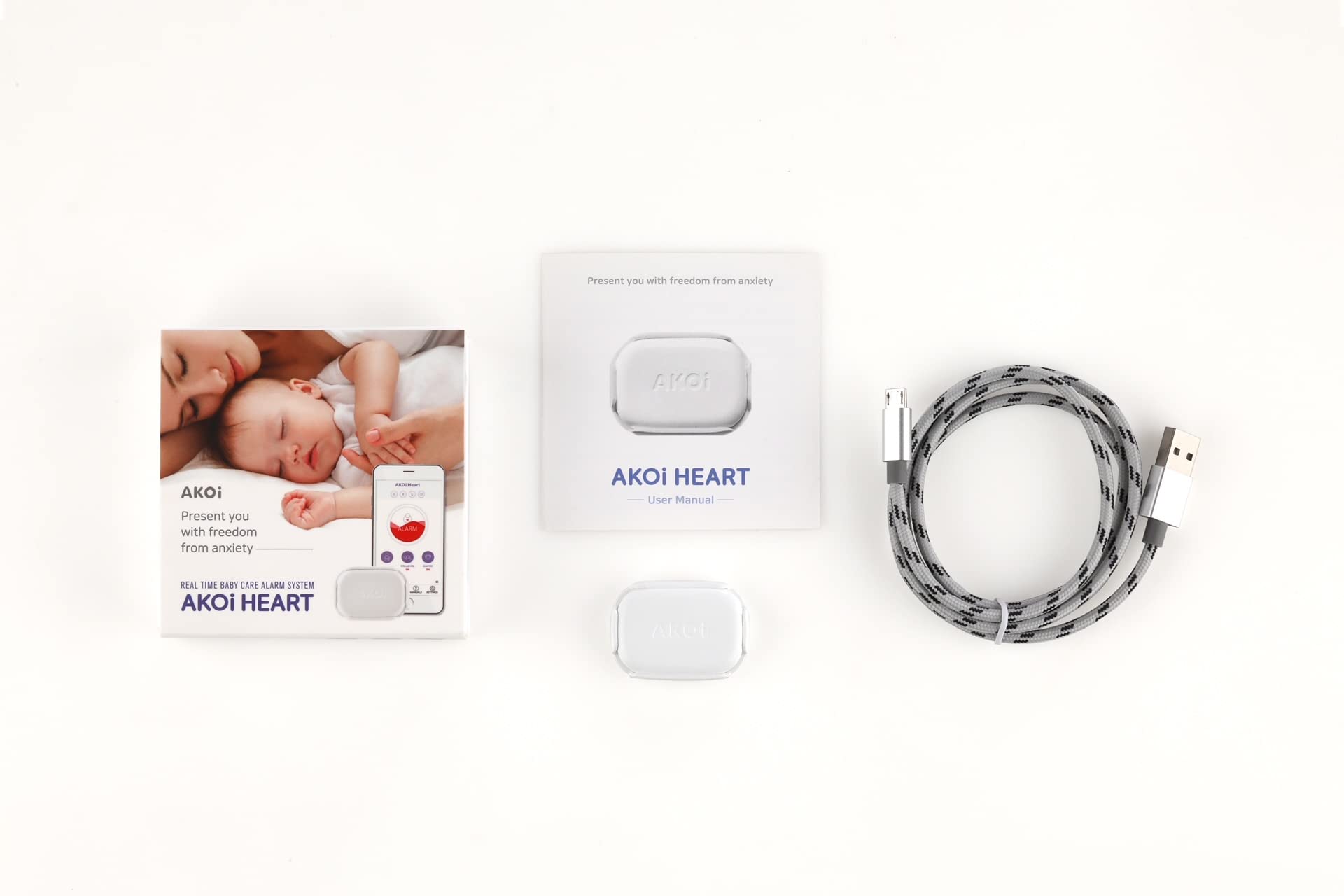 AKOi Heart Real Time Baby Care Alarm System, Baby Monitoring Sensor, Breathing Monitor, Rollover Monitor, Diaper Monitor