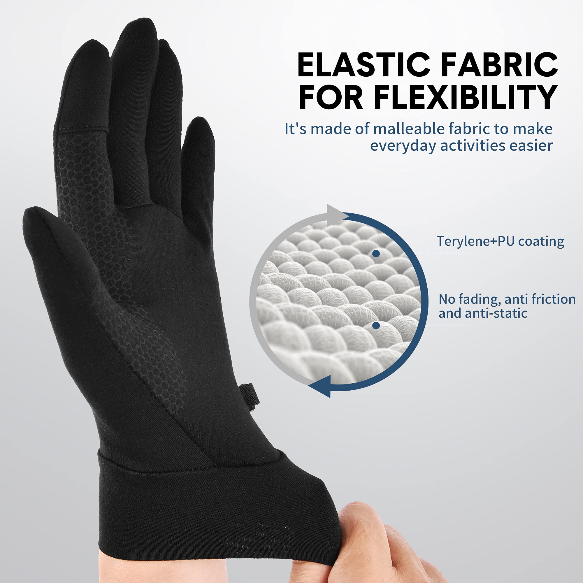 MCTi Glove Liner Touch Screen Lightweight for Winter Running Texting