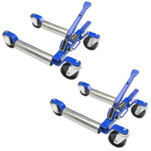 Jackco 1500 LB 12.5” Wheel Car Positioning Dolly with Ratcheting Foot Pedal (2 Pack)