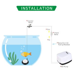 hygger Aquarium Air Stone, Bubble Stone Fish Tank Oxygen Stone Ultra Silent Deep Dissolving Oxygen Diffuser Kit for Aquarium Fish Tank and Hydroponic