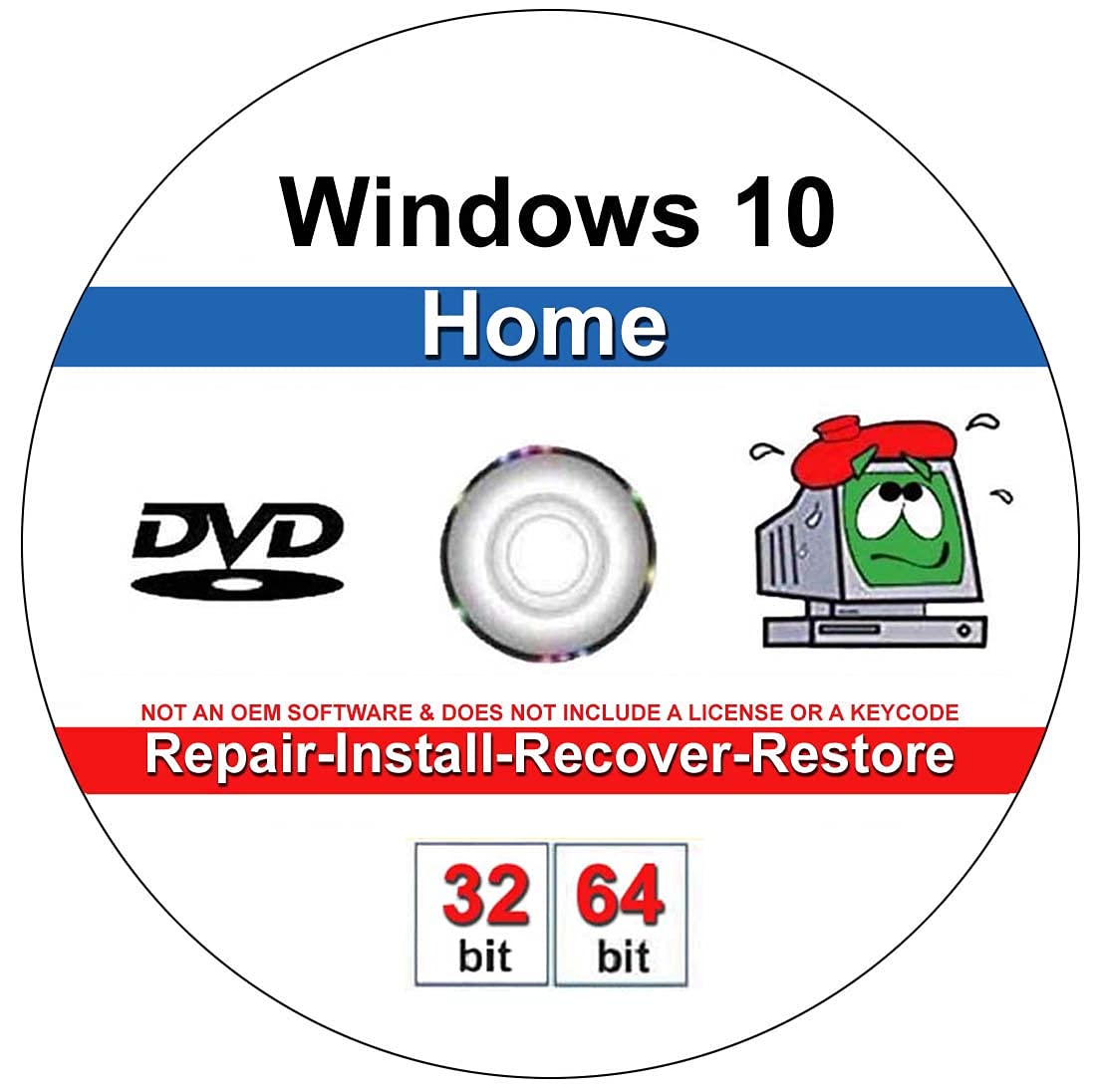 9th & Vine DVD Compatible With Windows 10 Home 32-64 bit & 2019 Drivers Combo. Install To Factory Fresh, Recover, Repair and Restore Boot Disc. Fix PC