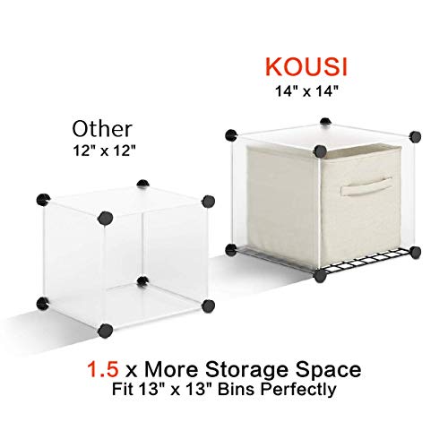 KOUSI Portable Storage Cube Cube Organizer Cube Storage Shelves Cube Shelf Room Organizer Clothes Storage Cubby Shelving Bookshelf Toy Organizer Cabinet, Transparent White, 30 Cubes Storage