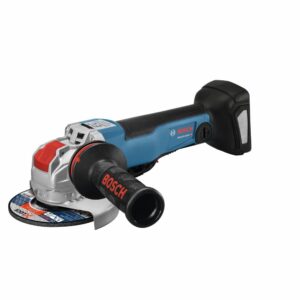 bosch gwx18v-50pcn 18v x-lock ec brushless connected-ready 4-1/2 in. – 5 in. angle grinder with no lock-on paddle switch (bare tool), black,blue,grey