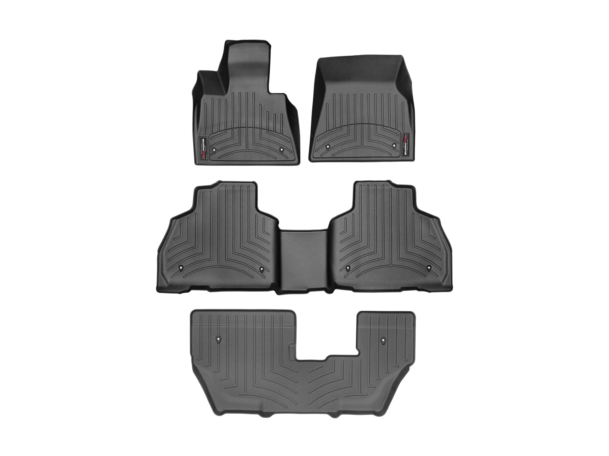 WeatherTech Custom Fit FloorLiners for BMW Alpina XB7, X7 50i, X7 M50i, X7 M60i, X7 40i - Full Set (441507-1-3-4), Black