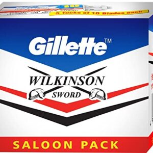 Gillette 100 X Wilkinson Sword Double Edge Safety Razor Blades