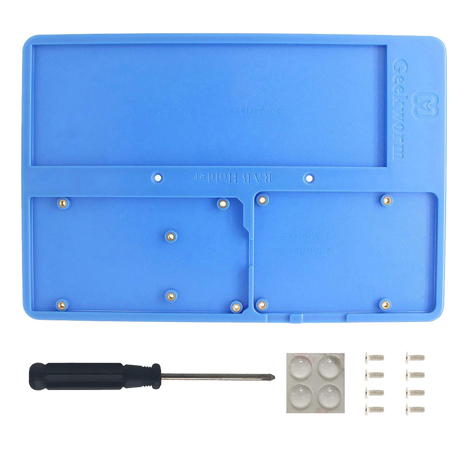 Geekworm for Raspberry Pi 5/4B/3B+/3B RAB Holder Platform Breadboard Holder Base/ABS Case/Education Platform Compatible with Arduino Uno R4/R3/UNO Mega 2560 & 400/830 Points Breadboard