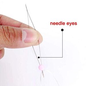 5Pcs Ultrafine Big Eye Beading Pins Professional Beaded Artifact DIY Manual Lead Pin Handicrafts Threading Tool Bead Pearl Piercing DIY Making Accessories for Necklace Bracelet Jewelry (5 Size)