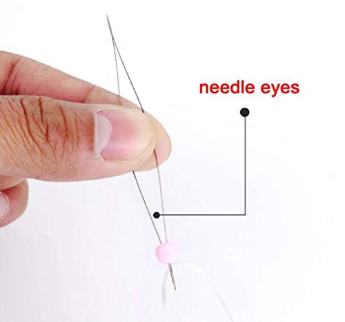 5Pcs Ultrafine Big Eye Beading Pins Professional Beaded Artifact DIY Manual Lead Pin Handicrafts Threading Tool Bead Pearl Piercing DIY Making Accessories for Necklace Bracelet Jewelry (5 Size)