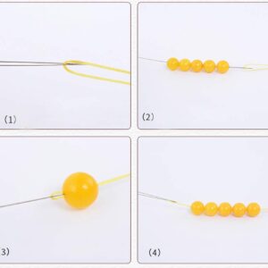 5Pcs Ultrafine Big Eye Beading Pins Professional Beaded Artifact DIY Manual Lead Pin Handicrafts Threading Tool Bead Pearl Piercing DIY Making Accessories for Necklace Bracelet Jewelry (5 Size)