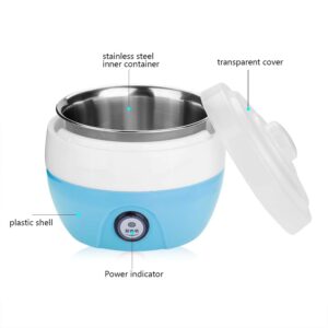 Automatic Yogurt Maker, 1L Household Electric Automatic Yogurt Yoghurt DIY Maker Stainless Steel Inner Container 220V, Yogurt Maker(Blue)