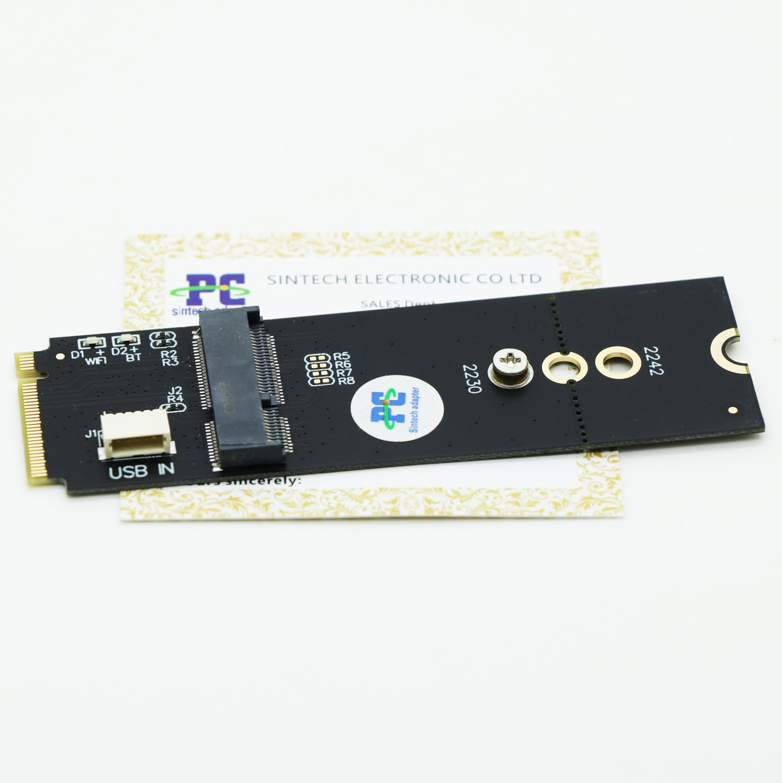 Sintech M.2 M-Key M.2 Key E Module,NGFF WiFi Card to M.2 Key M Adapter Card Compatible for Intel 7260,8260,9260