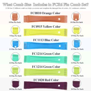 FCR6 Fin Comb Tool Set for Straighten A/C Evaporator Condensor Coils by prime&swift