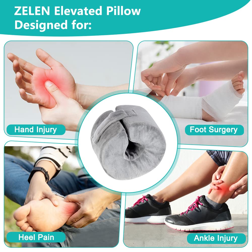 Foot Elevation Pillow Ankle Heel Elevator Wedge Foot Support Pillow Medical Ankle Cushion for Bed Sore Foot Pressure Ulcer Sleeping Feet Leg Rest Elevated Support Foam Surgery Recovery (Small, 1PCS)