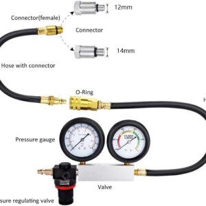 Cylinder Leak Down Tester,Compression Test kit - Engine Cylinder Dual Gauge Leakdown Tester kit Diagnostics Tool.