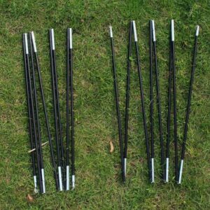 Tent Poles Replacement, Tent Accessories, Camping Tent Pole, Tent Support Rod Kit 2 Poles 4.9M Fiberglass Adjustable Tent Tarp Poles Replacement Tent Pole Kit for Awning Poles Camping Hiking